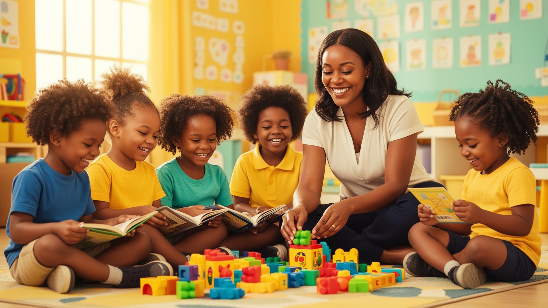 Children learning at Barbara Jordan International Pre-School